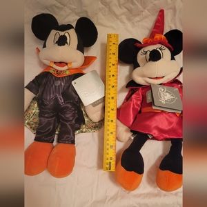 Disney | Toys | Collectible Disney Halloween Large Plush Mickey Minnie ...